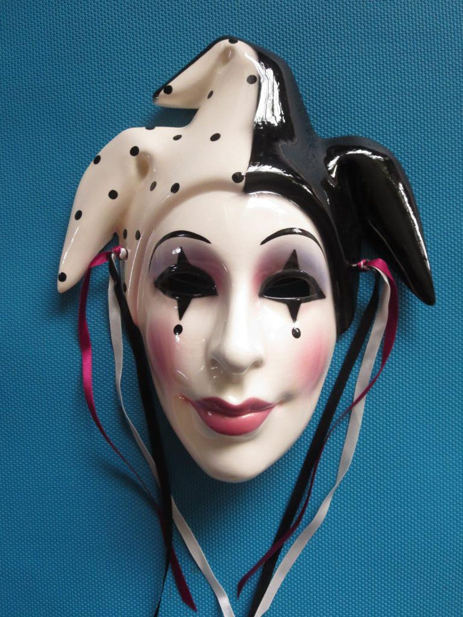 Clay Art Ceramic Face Wall Mask, Classic Jester, Wall Hanging - Etsy