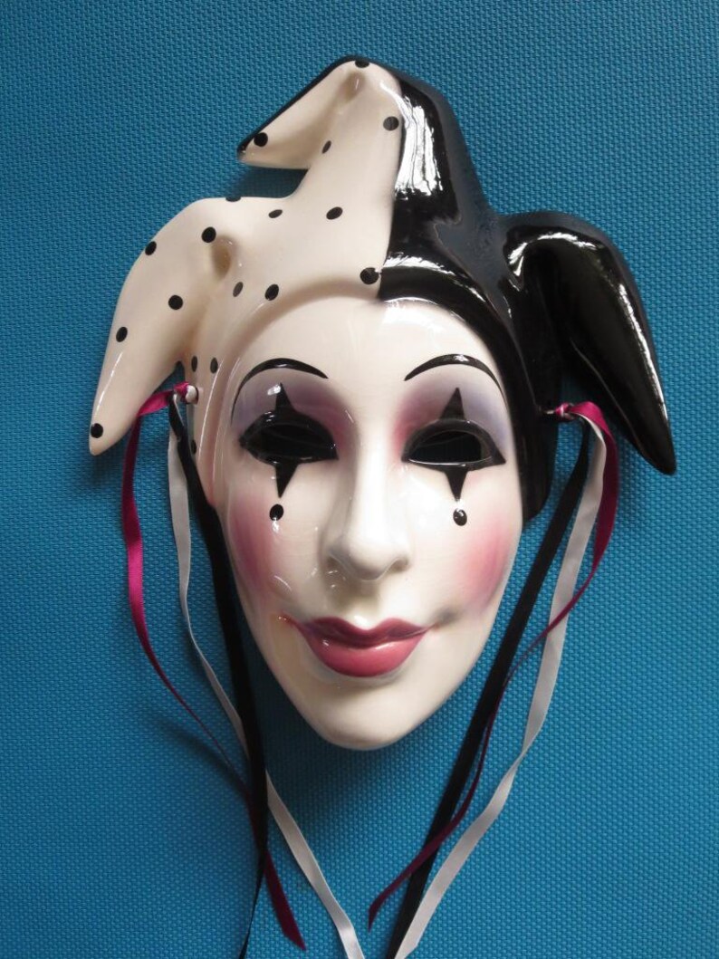 Clay Art Ceramic Face Wall Mask, Classic Jester, Wall Hanging - Etsy