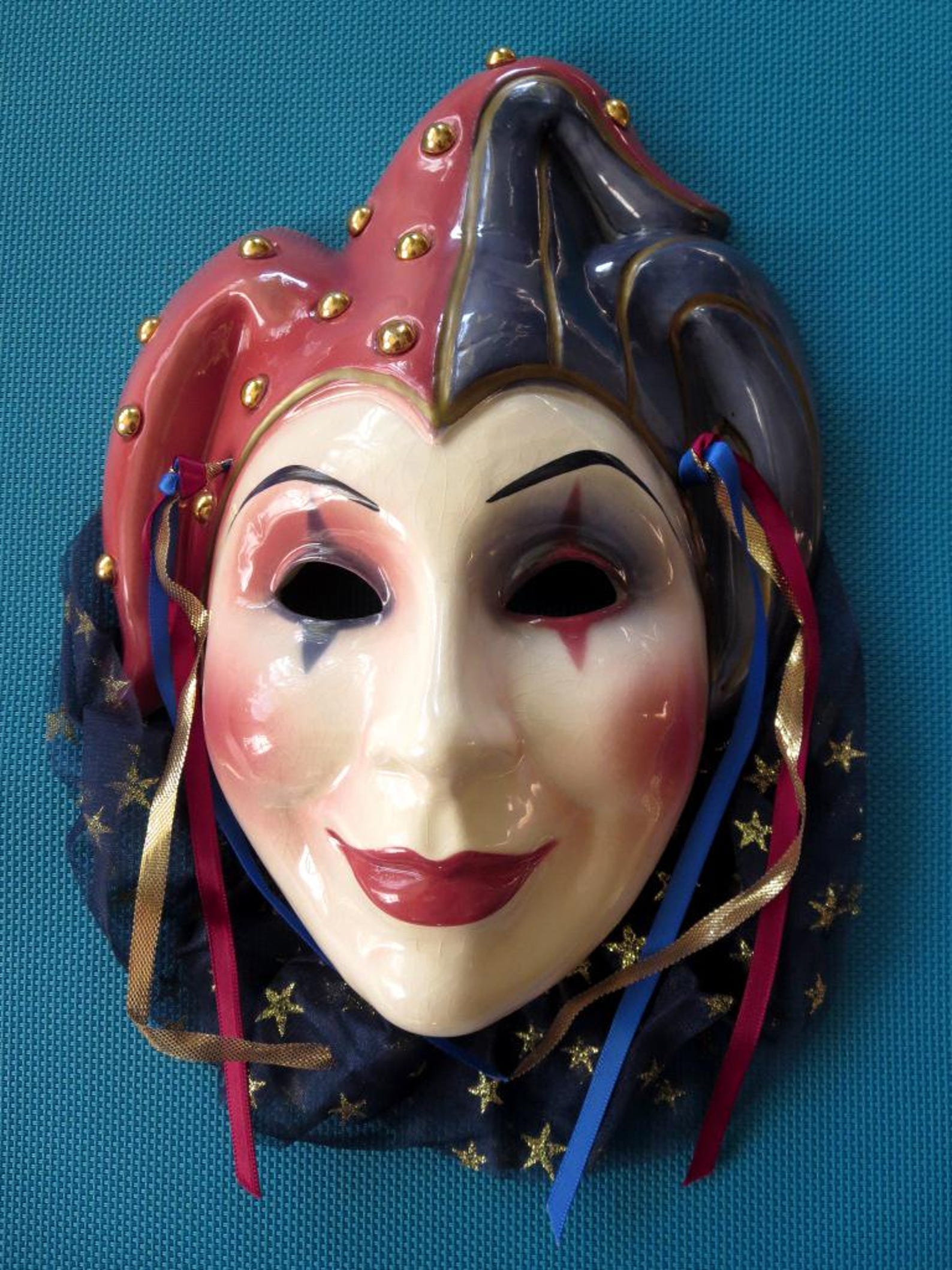 Clay Art Ceramic Face Mask, Wall Decor, Colorful, Whimsical Court ...