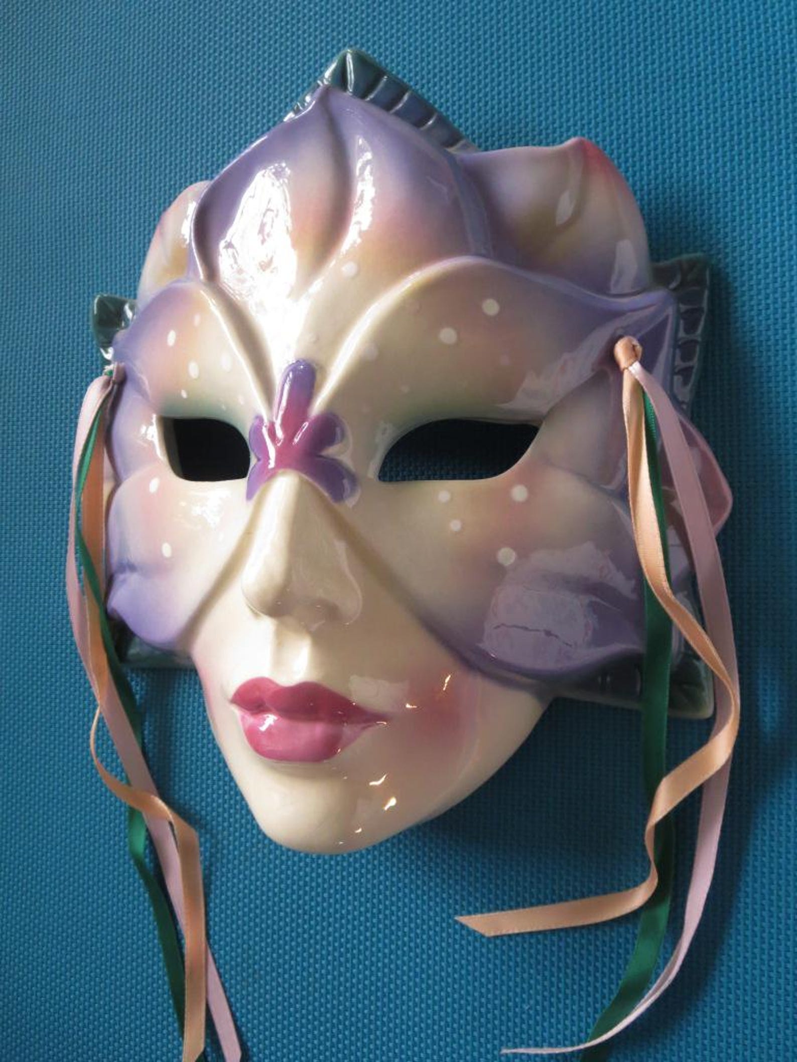 Clay Art Ceramic Face Wall Mask, Spring Blossom, Wall Hanging - Etsy