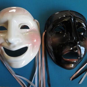 2 Clay Art Ceramic Wall Masks, Comedy and Tragedy Wall Decor - Etsy