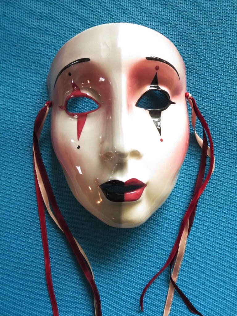 Clay Art Ceramic Face Wall Mask, Classic Mime Wall Hanging - Etsy