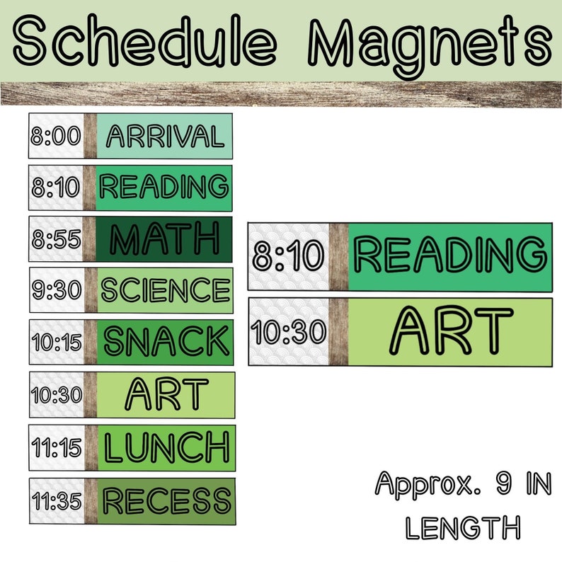 Green/greenery Plants Boho Cute Daily Classroom Schedule Whiteboard ...