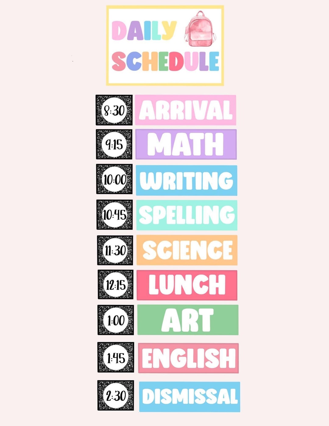 Pastel Boho Cute Daily Classroom Schedule Whiteboard Magnets Teacher ...