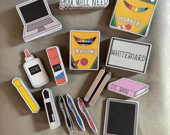 Set of 10 Classroom School Supplies Magnets youll Need Teacher ...