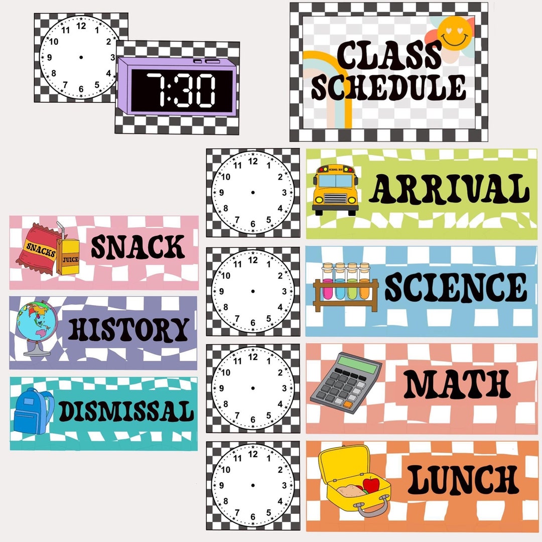 Reto Groovy Boho Cute Daily Classroom Schedule Whiteboard Magnets ...