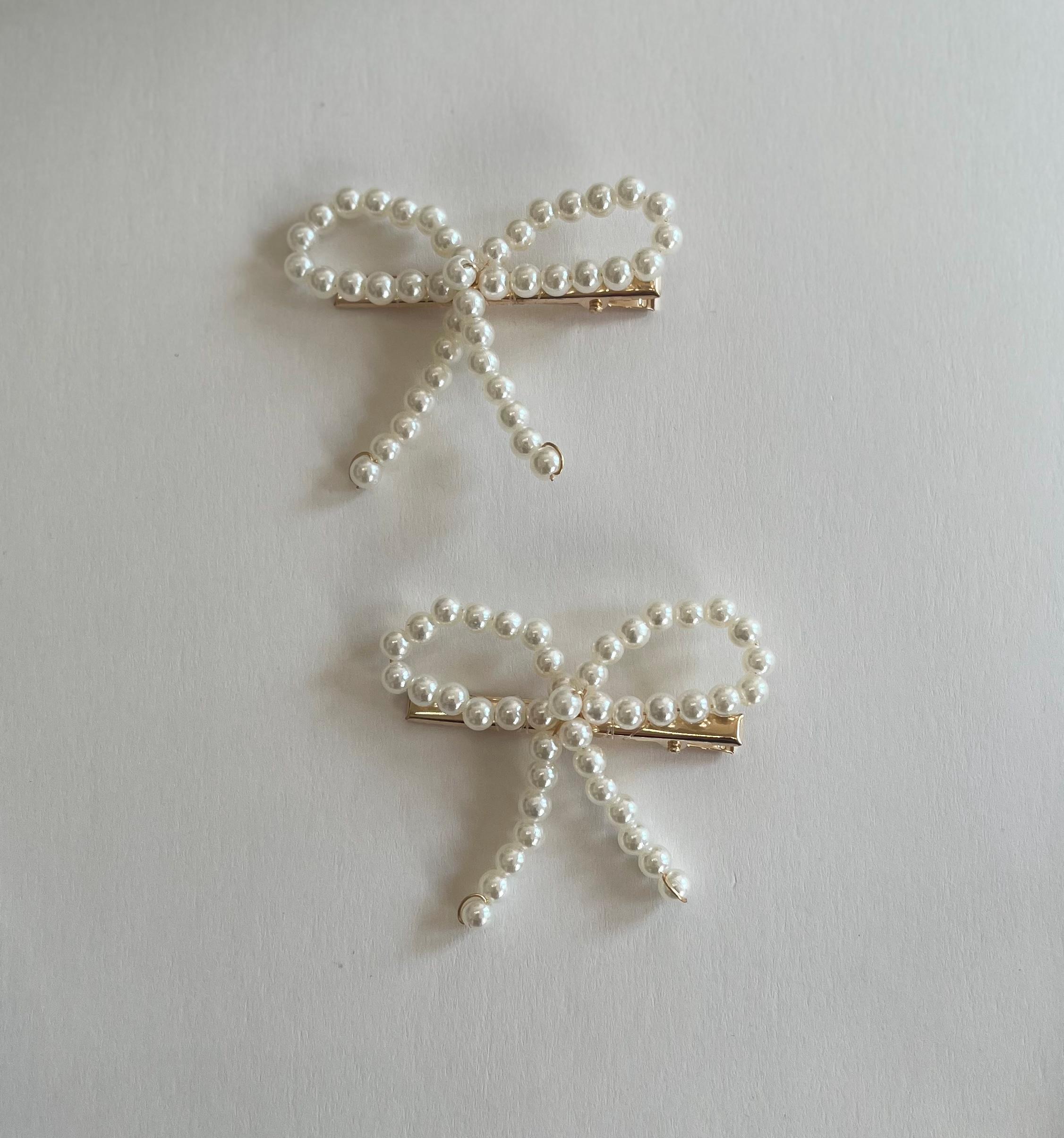 Pearl Bow Hair Clip - Etsy Pearl Bow Hair Clip - Etsy
