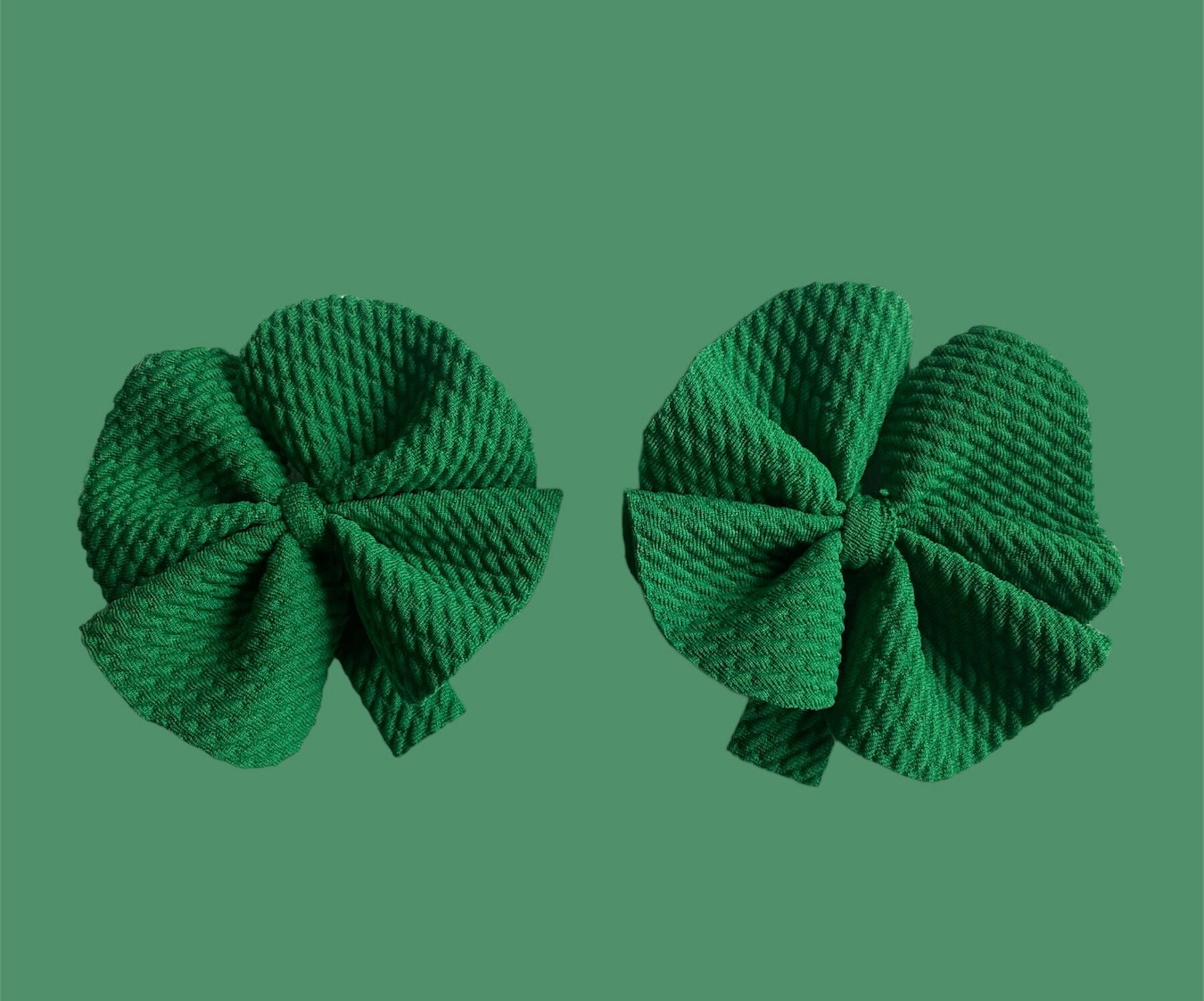 St. Patrick's Day Hair Bow, Clover Hair Bow, Green Pigtail Bows ...