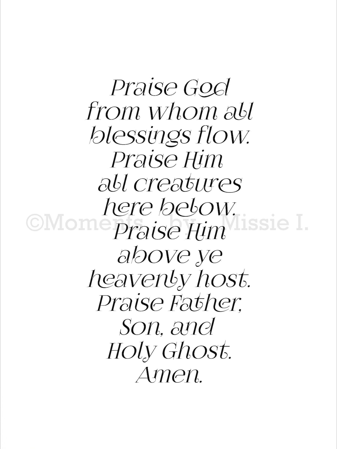 Doxology Printable. Digital Download. Scripture Wall Art. Wall Décor ...