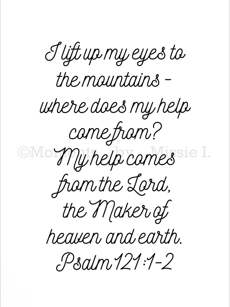 Psalm 121:1-2 Digital Download. Christian Wall Décor. Printable. Bible ...