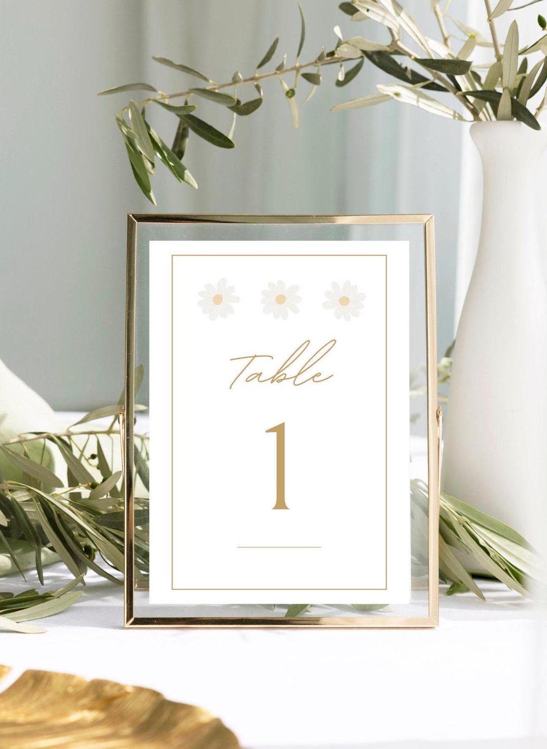 Printable Daisy Table Numbers, Printable Wedding Table Numbers ...