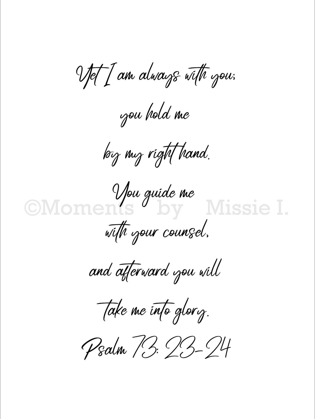 Psalm 73:23-24 Digital Download. Christian Wall Décor. Printable. Bible ...