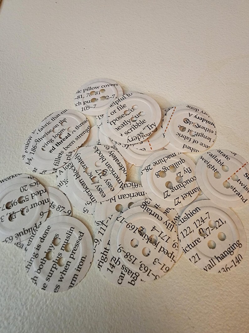 Handcrafted Paper Buttons; for Scrapbooking, Junk Journals, Crafts; .5 ...