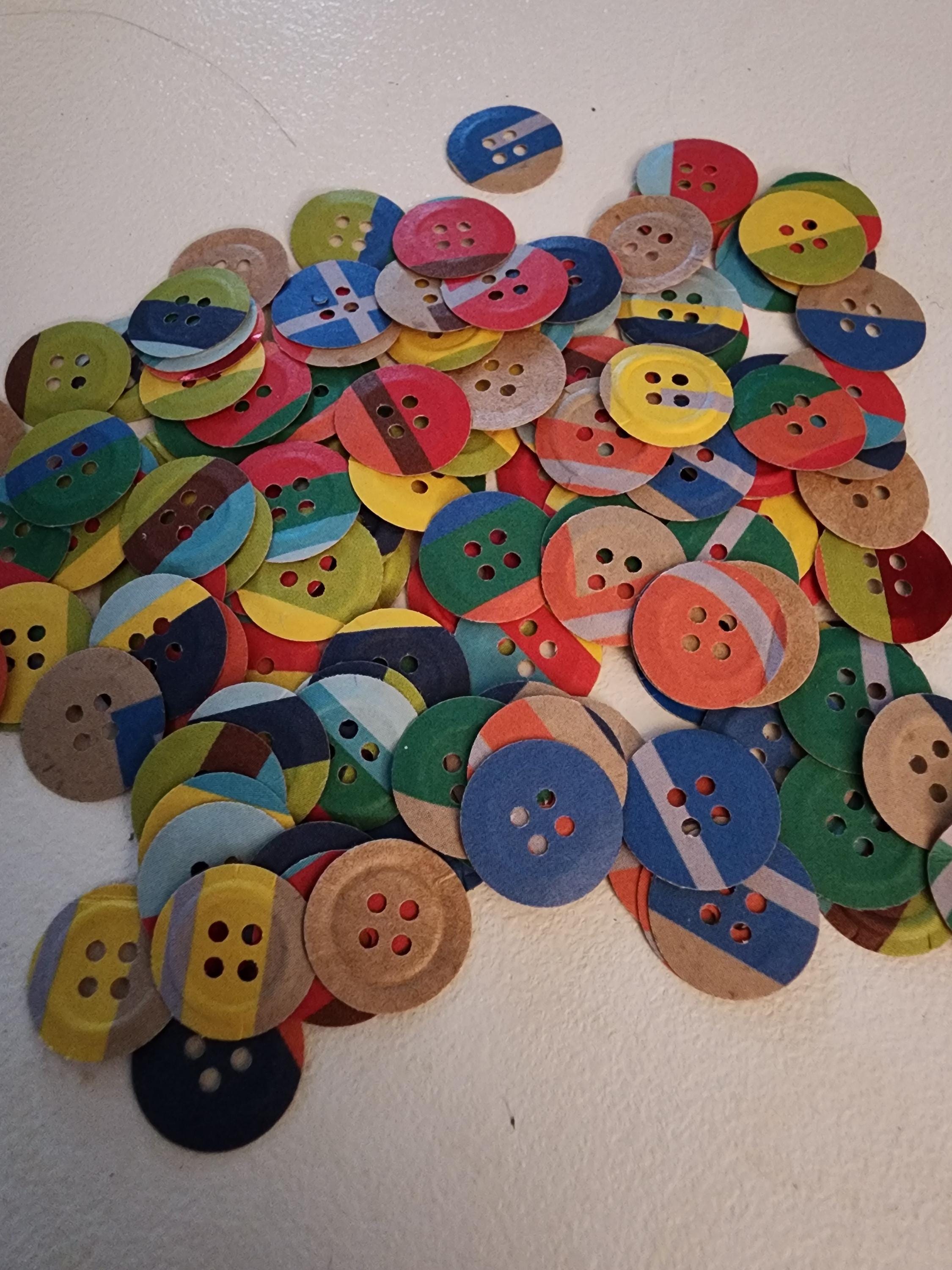 Handcrafted Paper Buttons; for Scrapbooking, Junk Journals, Crafts; .5 ...