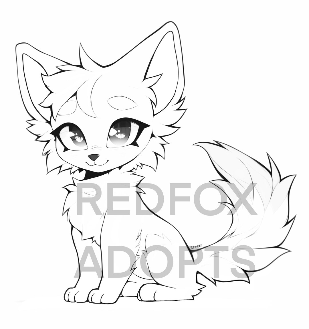 Chibi Canine Lines- Chibi Base- Lines to Color- PSD and PNG - Etsy