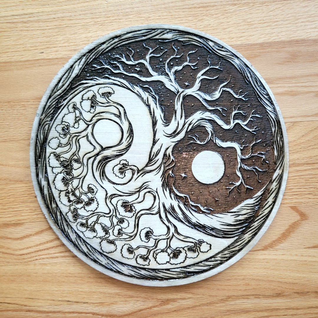 Laser Cut Nature's Ying Yang - Etsy