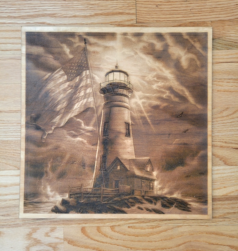 Laser Cut Americana Lighthouse Wall Hanging - Etsy