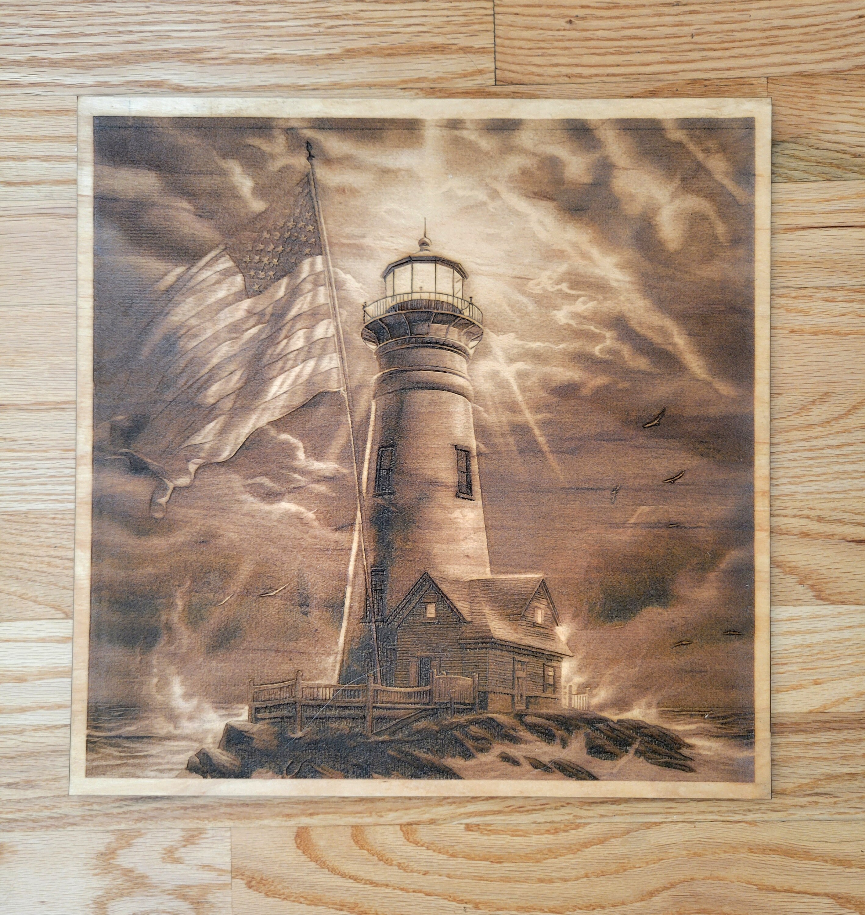 Laser Cut Americana Lighthouse Wall Hanging - Etsy