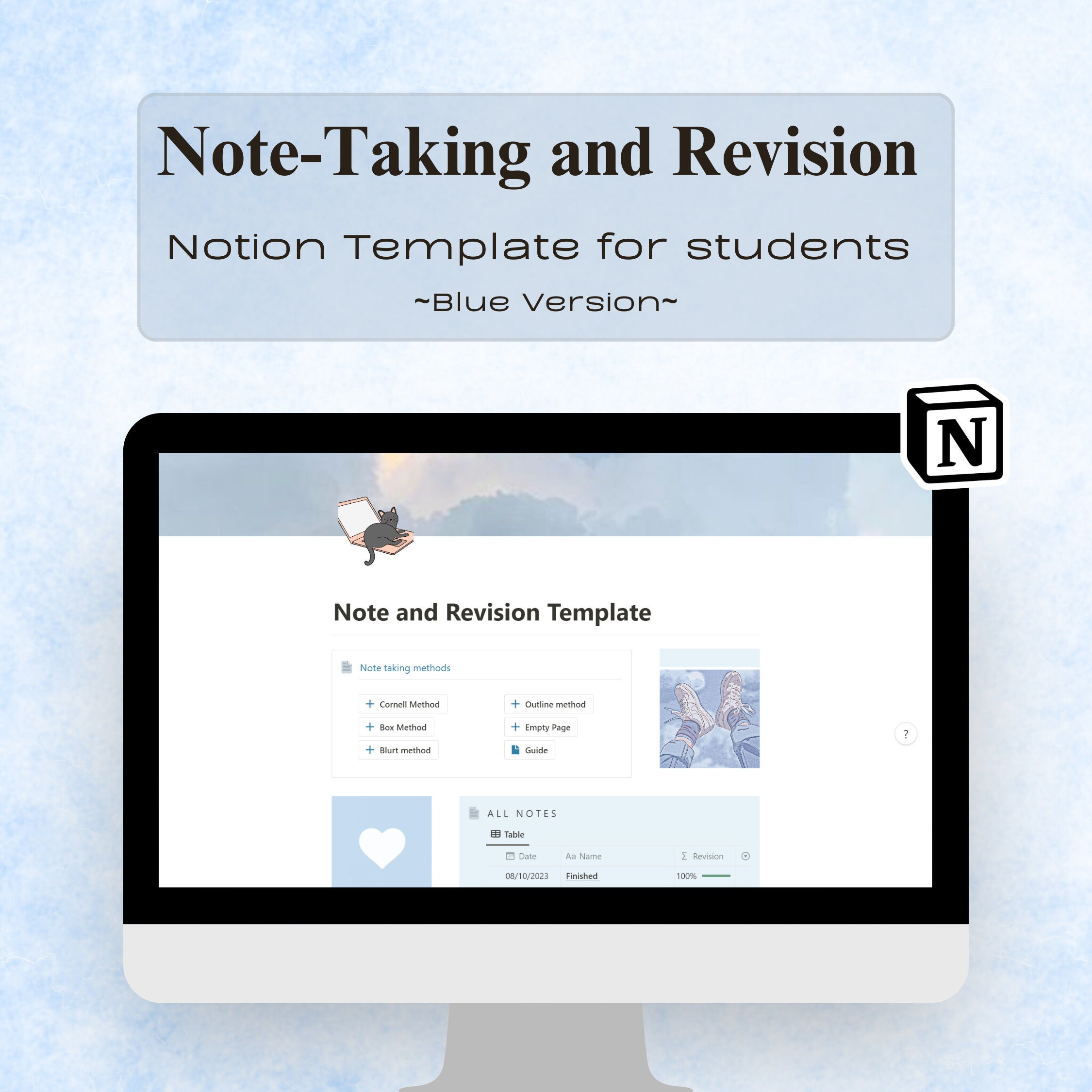 Notion Template College Student, Note-taking and Revision Checklist ...