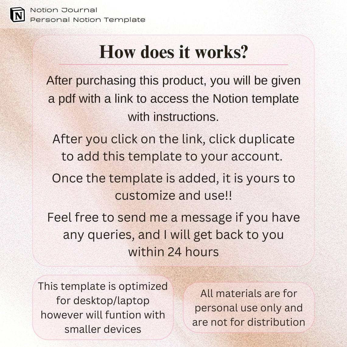 Daily Journal Personal Notion Template, Journal, Mood Tracker ...