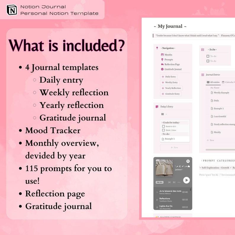 Notion Journal Personal Notion Template, Gratitude Journal 2023 Journal ...