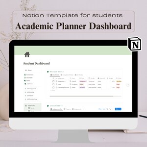 Notion Template College Student, Academic Planner Dashboard, Note ...