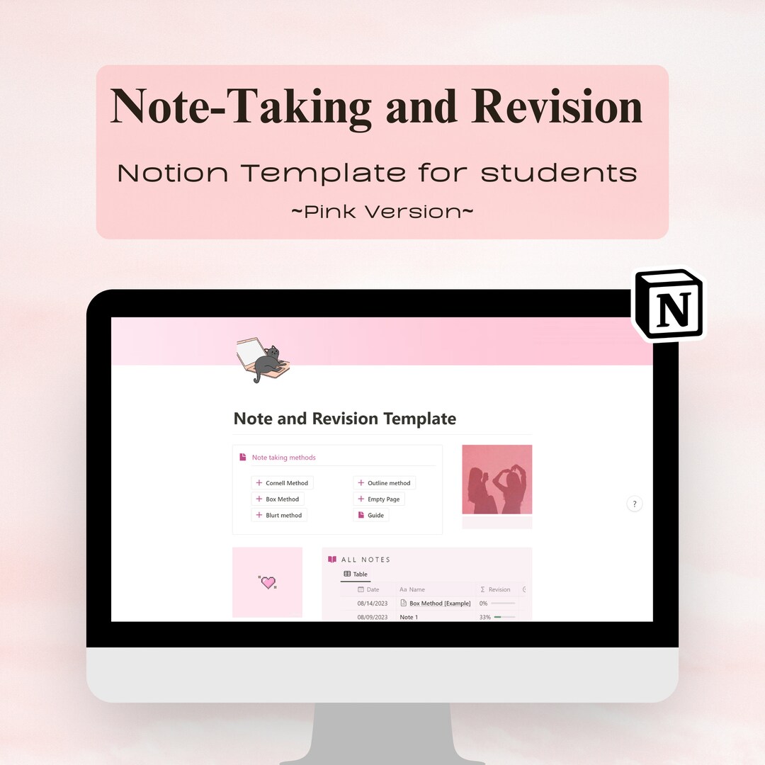 Notion Template College Student, Note-taking and Revision Checklist ...
