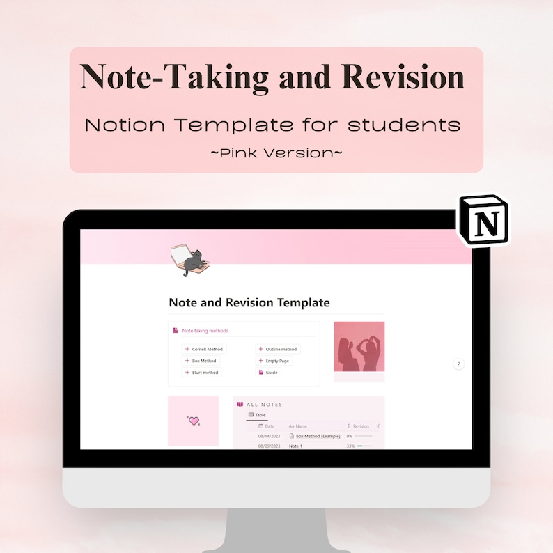 Notion Template College Student, Note-taking and Revision Checklist ...