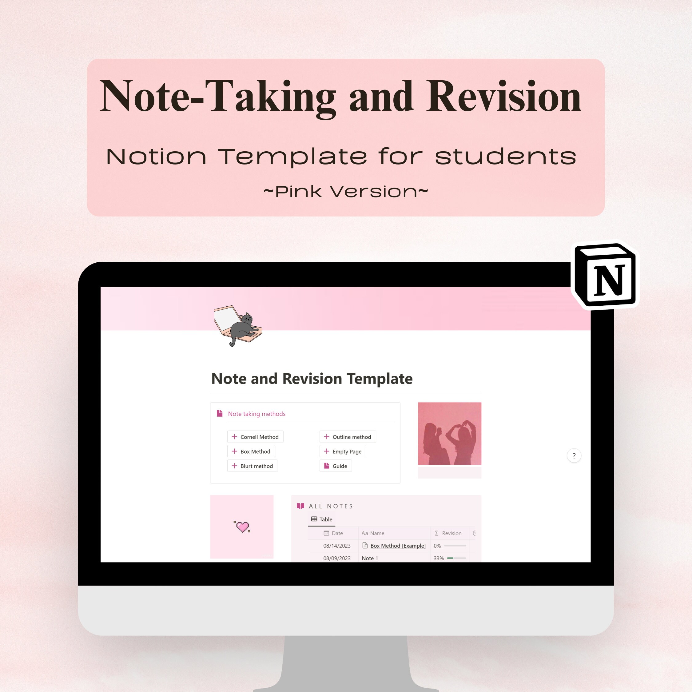 Notion Template College Student, Note-taking and Revision Checklist ...