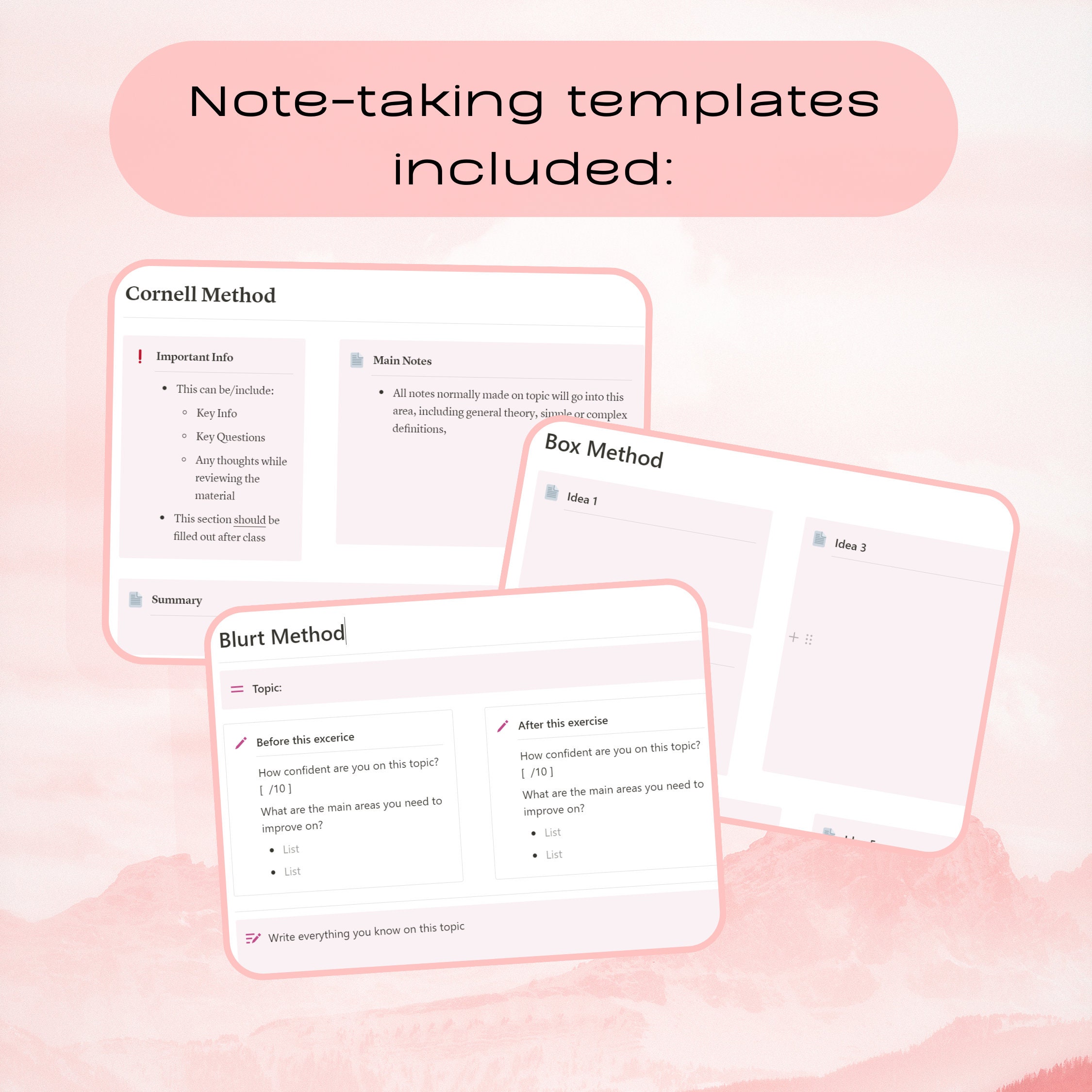 Notion Template College Student, Note-taking and Revision Checklist ...