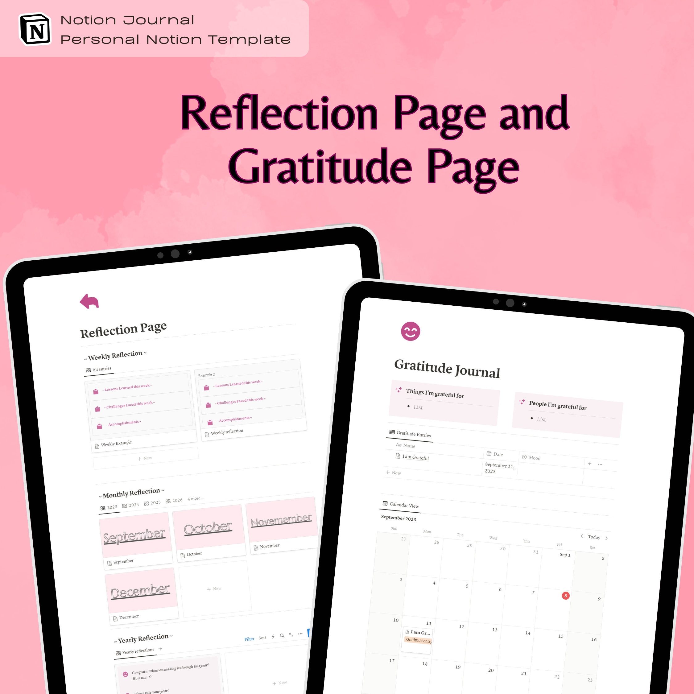 Notion Journal Personal Notion Template, Gratitude Journal 2023 Journal ...