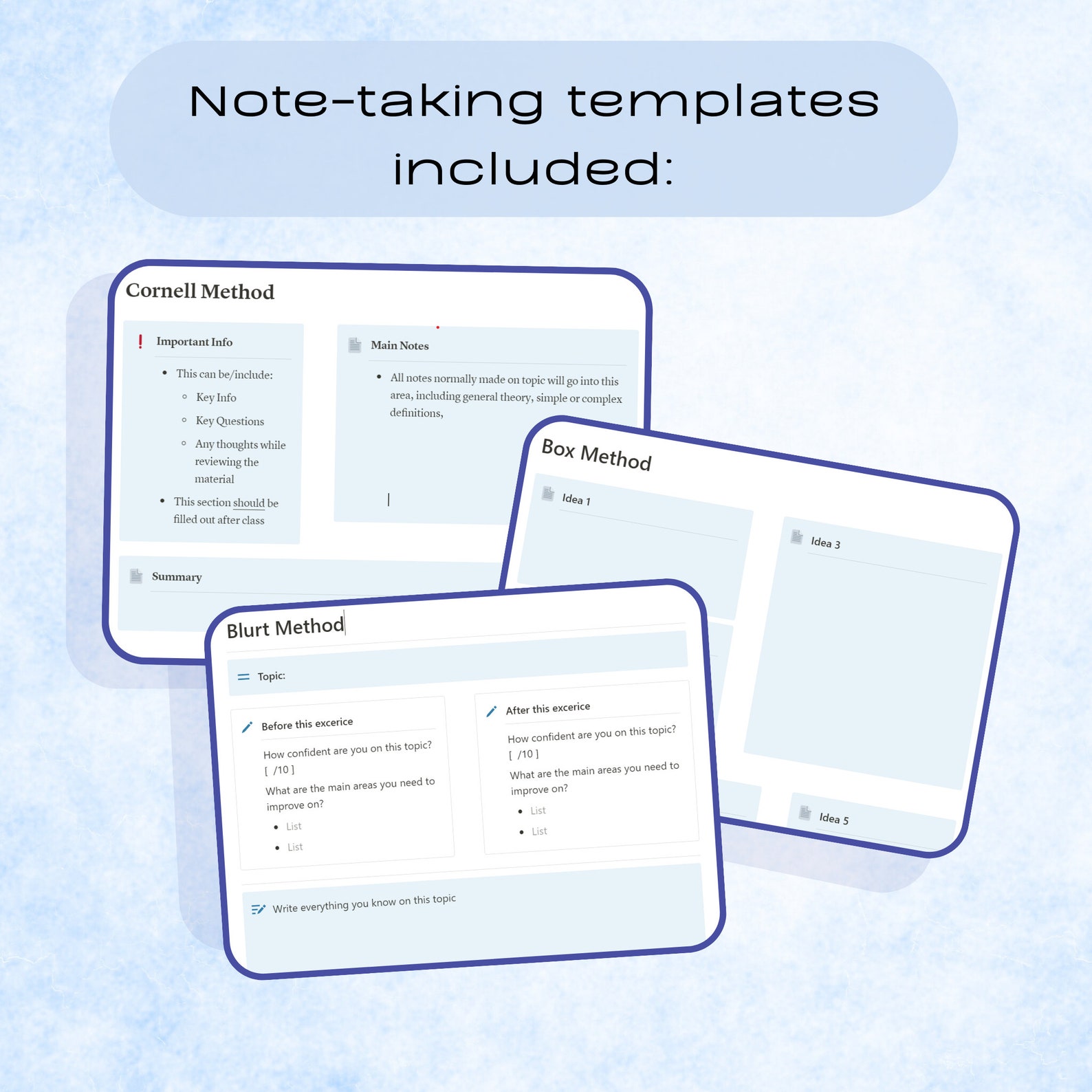 Notion Template College Student, Note-taking and Revision Checklist ...