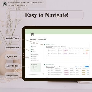 Notion Template College Student, Academic Planner Dashboard, Note ...