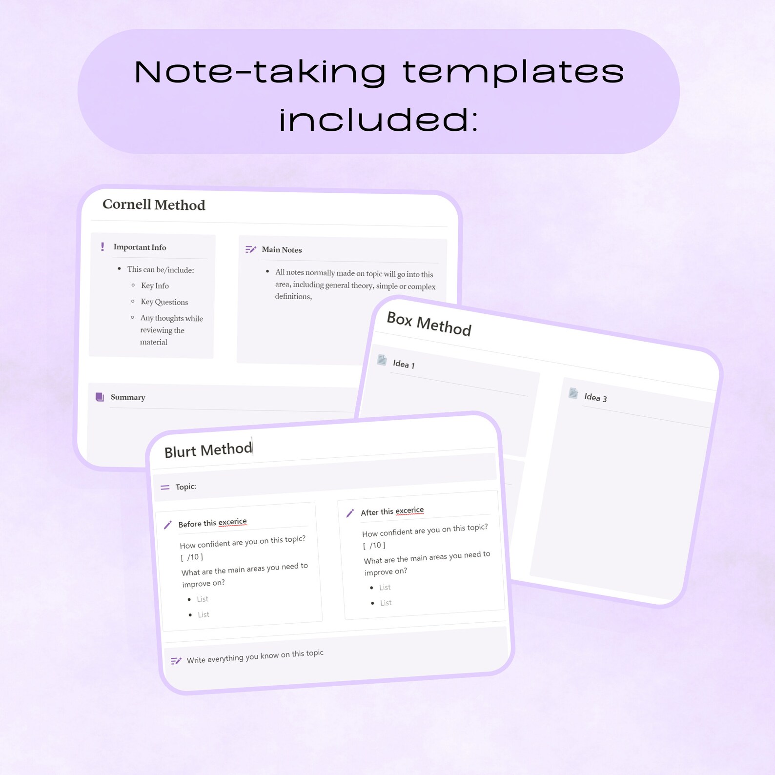 Notion Template College Student, Note-taking and Revision Checklist ...