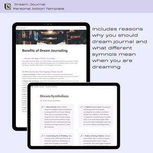 Dream Journal Personal Notion Template, Dream Interpretation, Lucid ...