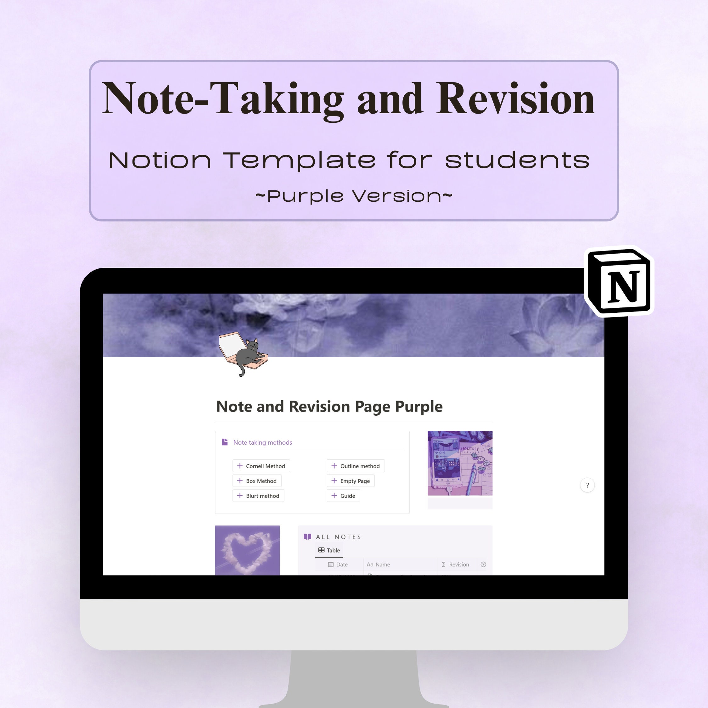 Notion Template College Student, Note-taking and Revision Checklist ...