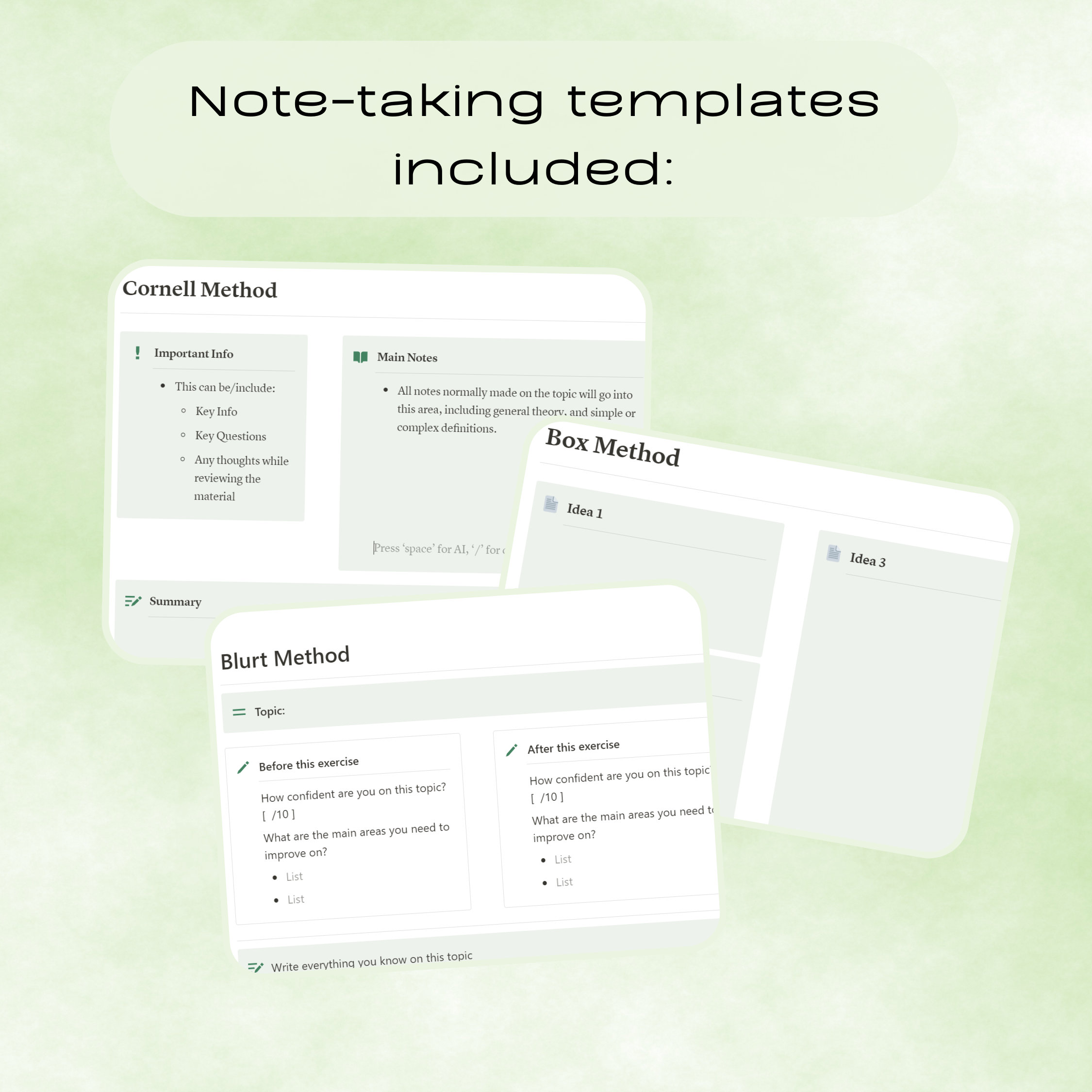 Notion Template College Student, Note-taking and Revision Checklist ...