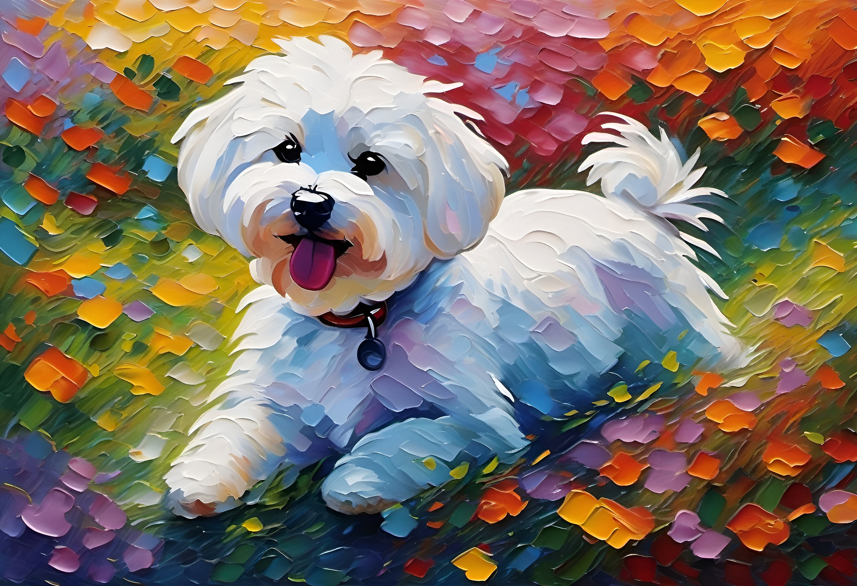 Maltese Dog Art 5 Images experience the Captivating Fusion of Art and ...