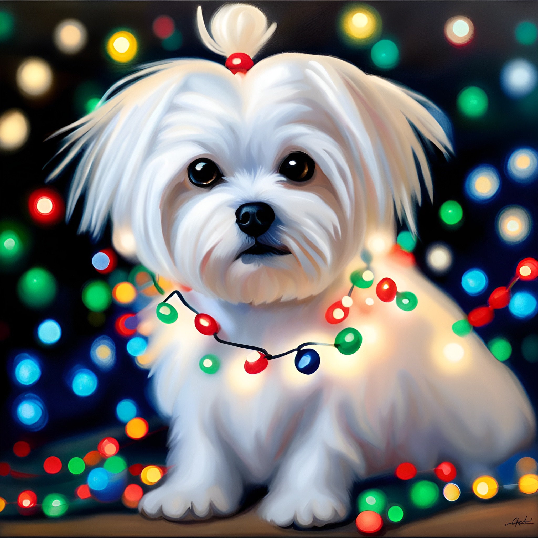 Maltese Dog Art 5 Images experience the Captivating Fusion of Art and ...