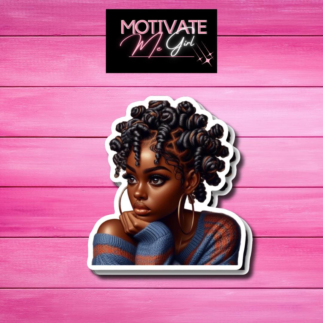 Black Girl Sticker, Stickers, Girly, Woman Boss, Water Bottle Decals ...