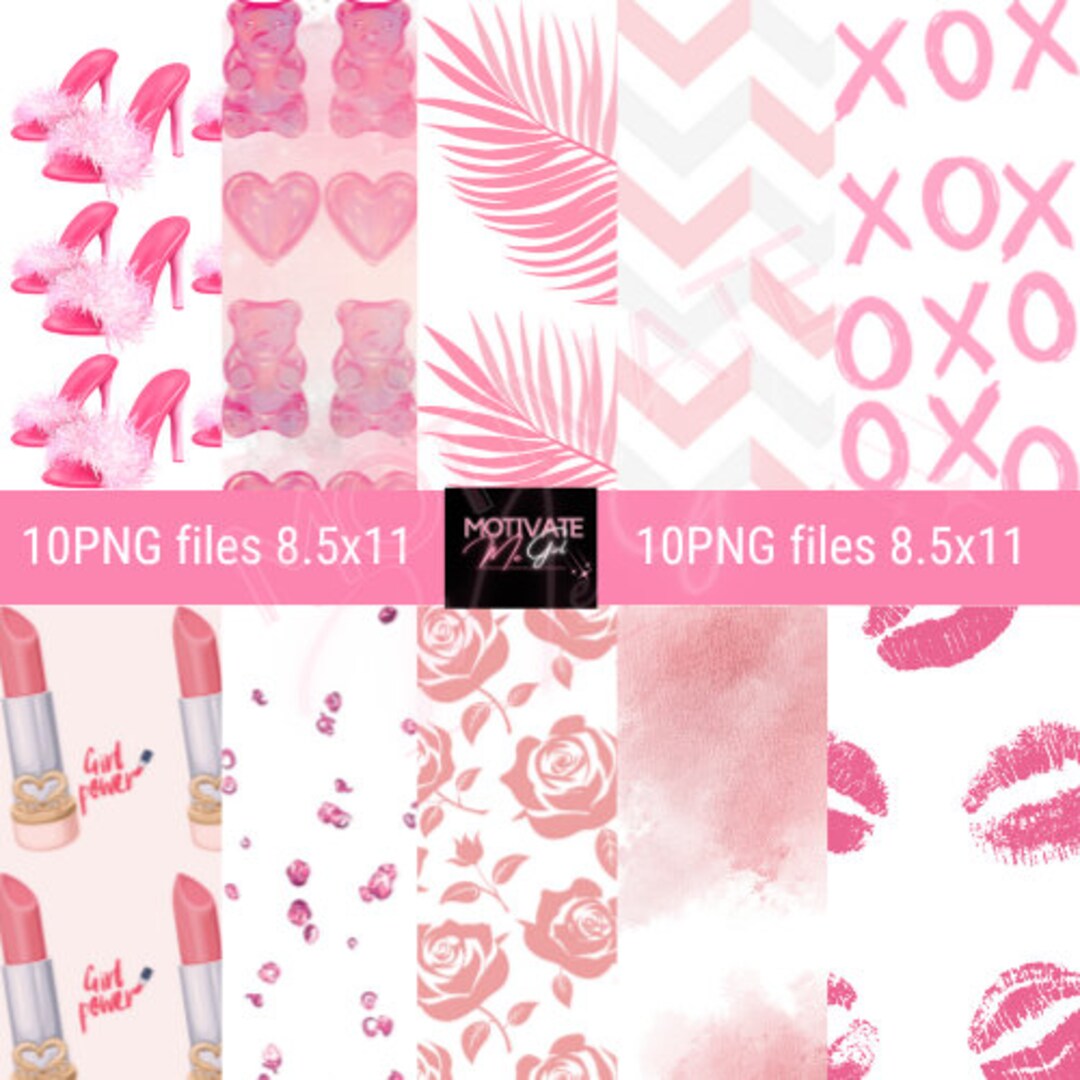 Pretty Pink Digital Paper Digital Paper Pack 10PNG Instant Download ...
