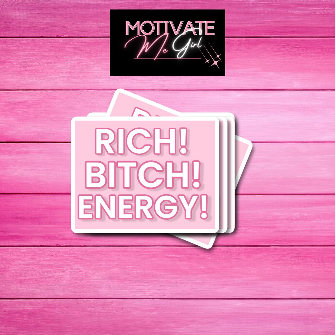 Rich Energy, Pink Girl Stickers, Bossy Pink Stickers - Etsy