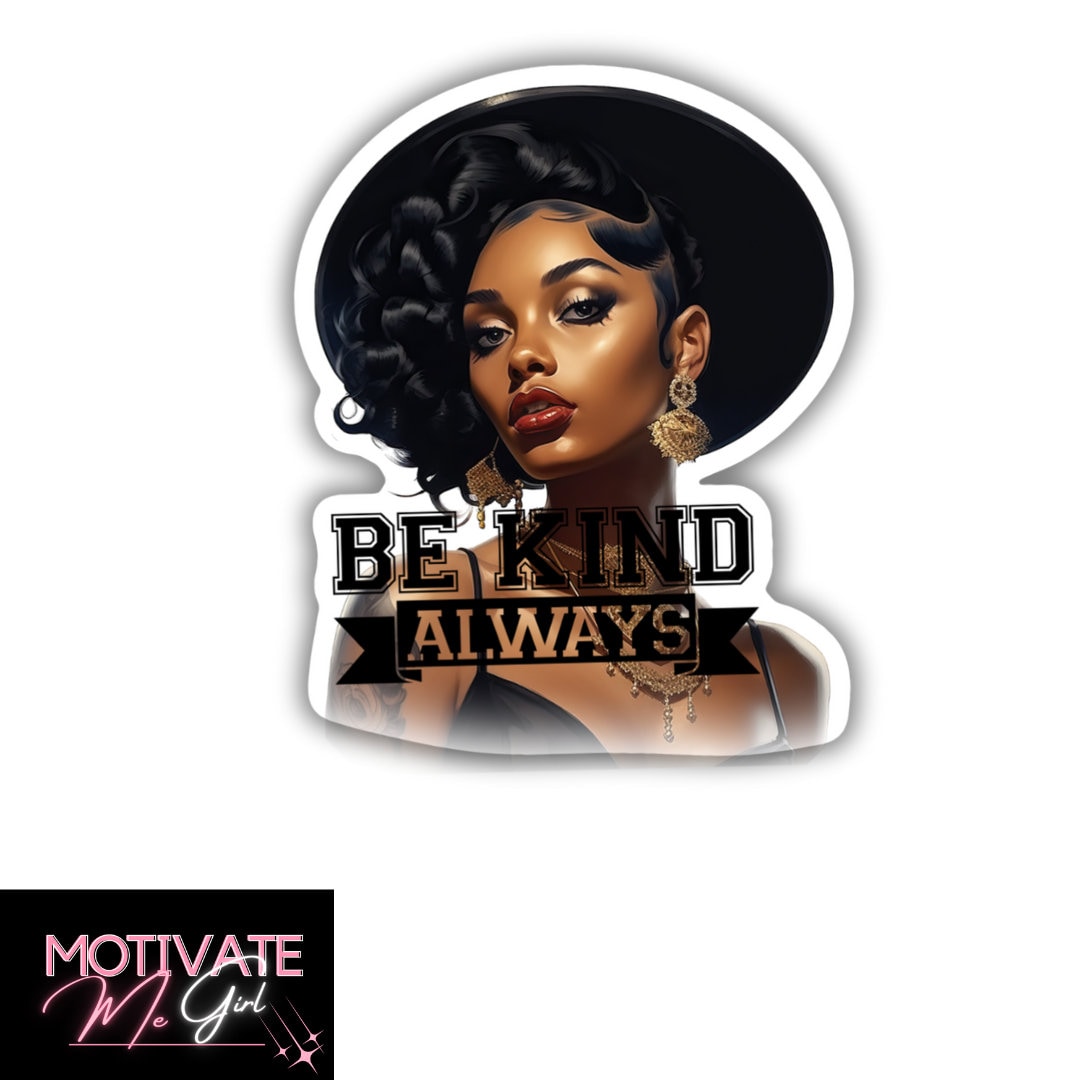 Black Girl Stickers, Melanin Vinyl Sticker, Stickers for Black Women ...