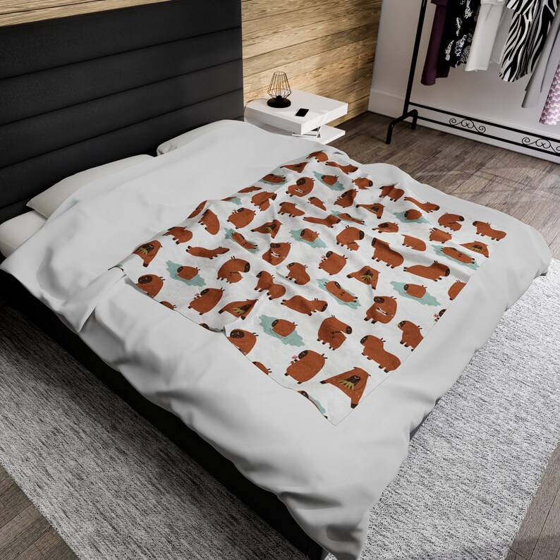 Cute Cartoon Capybara Blanket Birthday Gift, Kawaii Animal Camping ...