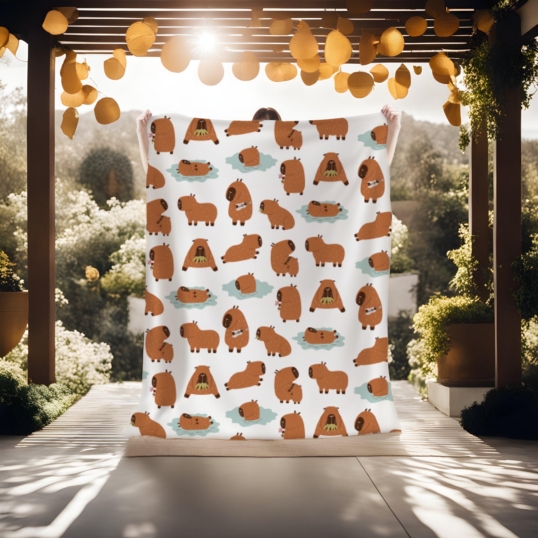 Cute Cartoon Capybara Blanket Birthday Gift, Kawaii Animal Camping ...