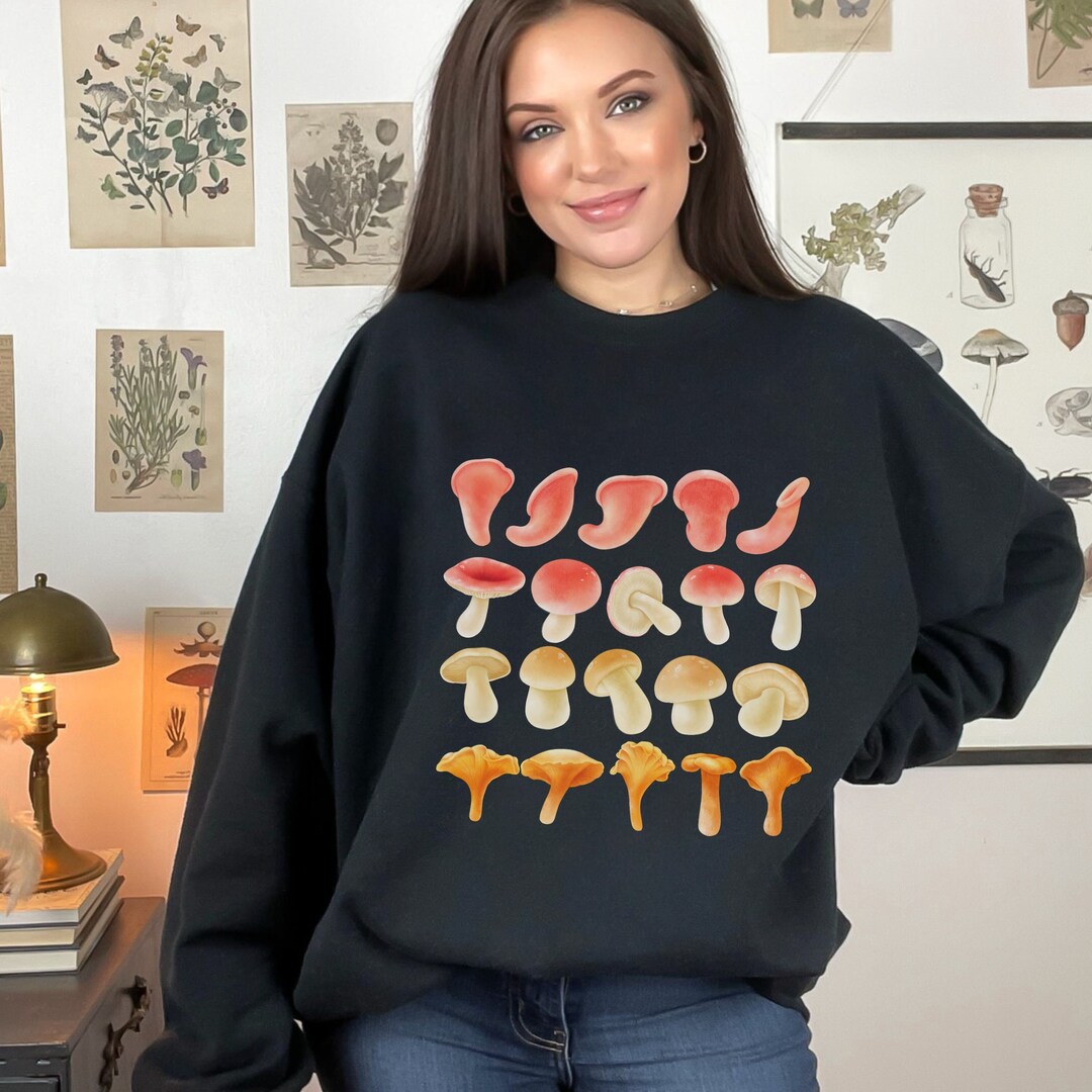 Mushroom Watercolor Fairycore Sweatshirt, Cottagecore Sweater, Cute ...