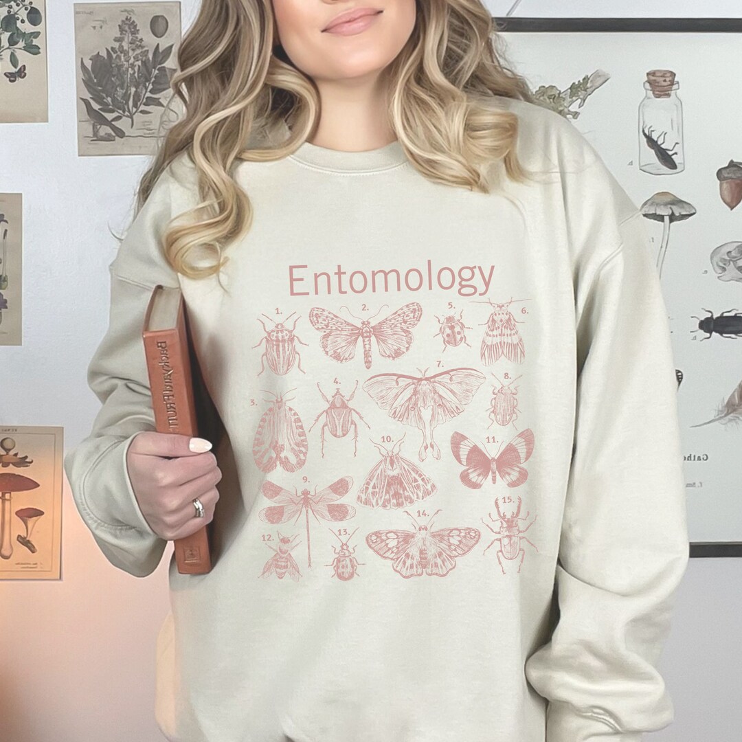 Vintage Moth Sweatshirt, Retro Butterefly Sweater, Entomology Shirt ...