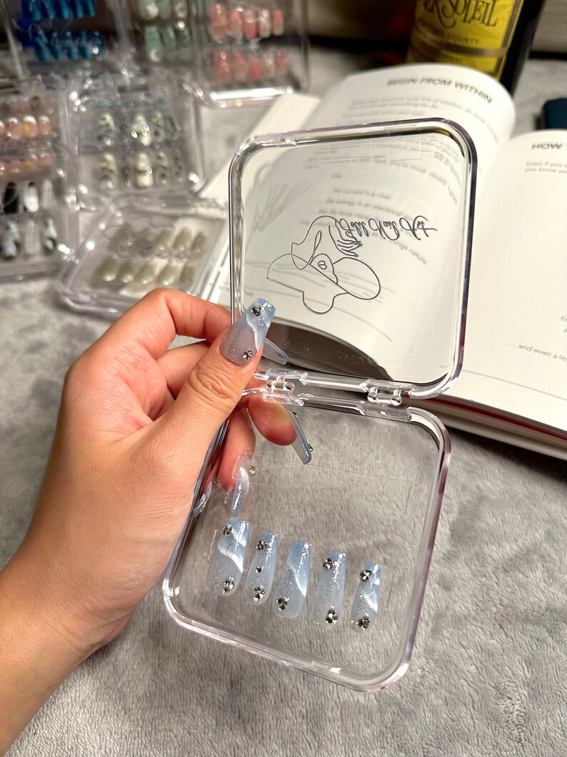 Blue Sky Press on Nails - Etsy