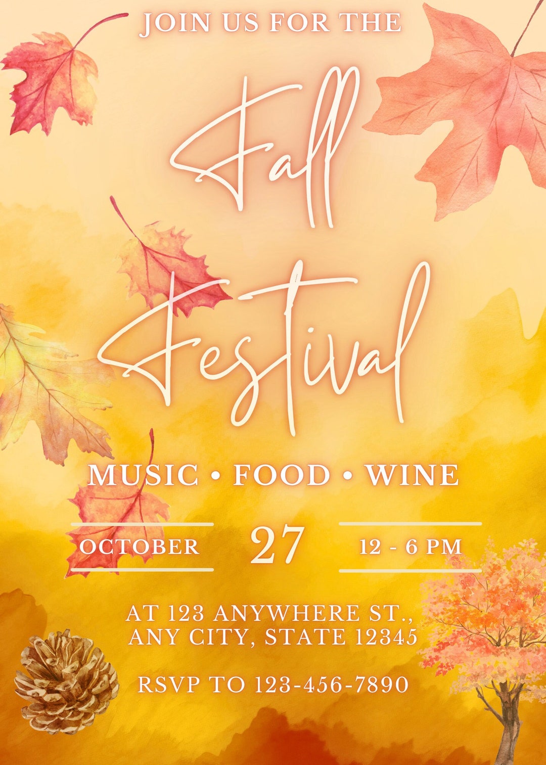 Fall Festival Flyer, Harvest Party Invitation, School Halloween Party ...