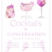 Cocktails and Convos Invitation, Drinks and Vibes Template, Editable ...